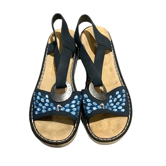 Rieker | Shoes | Rieker Womens Boho Peacock Embroidered Comfort Sandals ...